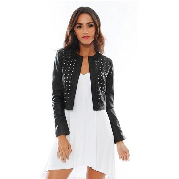BB Dakota | Jackets & Coats | Hp Bb Dakota Genuine Leather Jacket Studs S | Poshmark